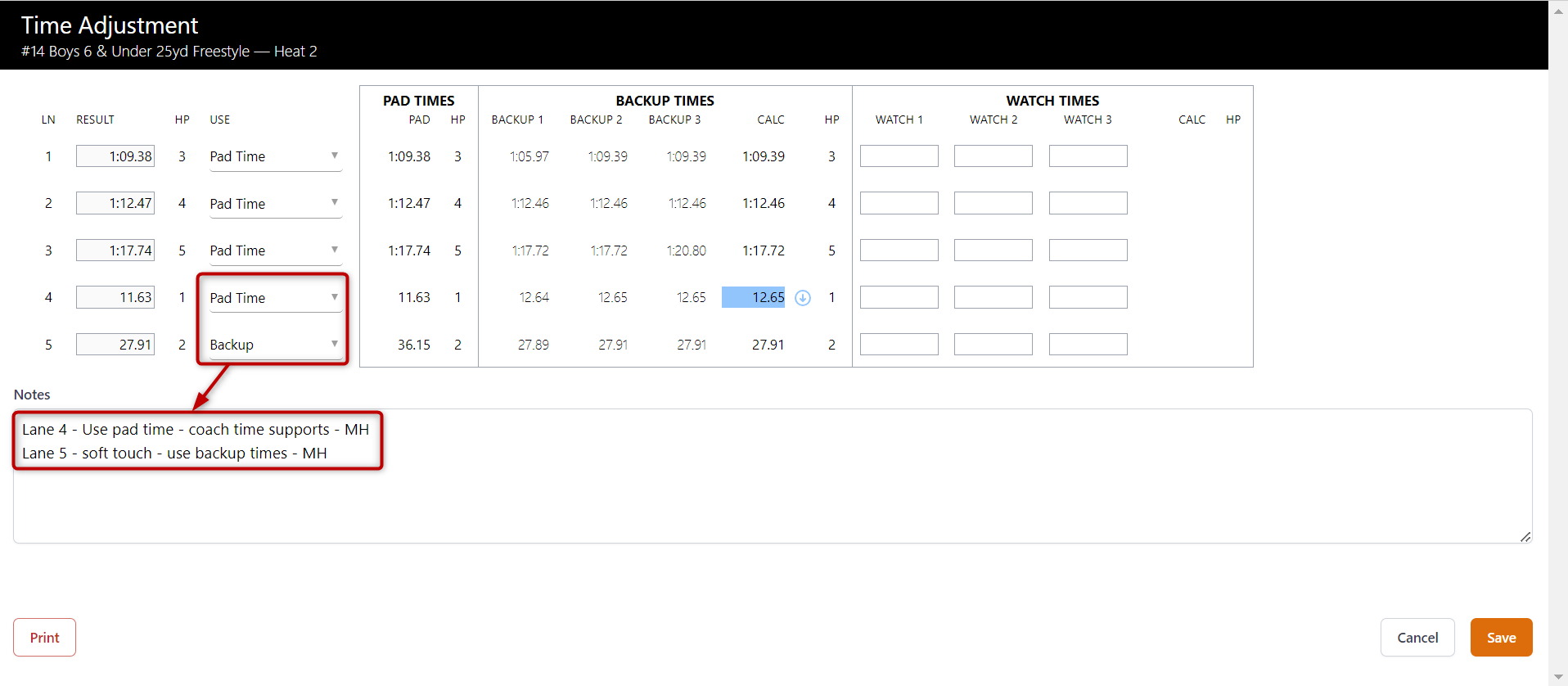 Meet Maestro - Time Adjustment Form – SwimTopia Help Center