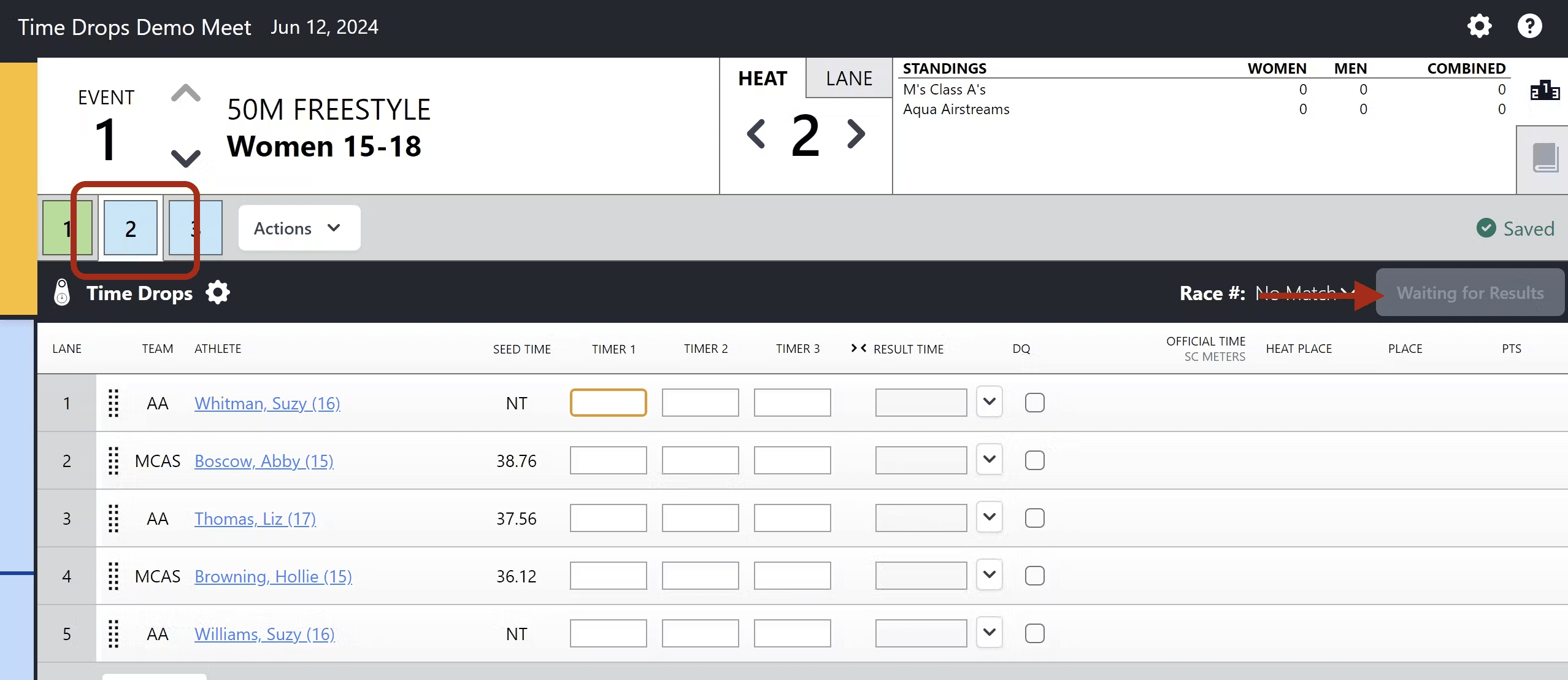 Time Drops - Running Your Meet & Troubleshooting – SwimTopia Help Center