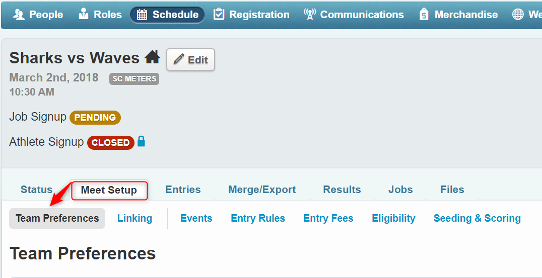 Team Meet Entry Preferences – SwimTopia Help Center