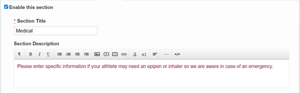 Registration Form - Medical Section – SwimTopia Help Center