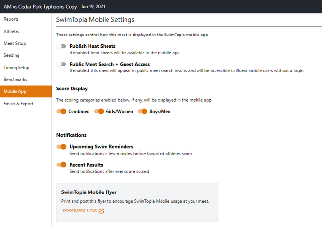 Meet Maestro Settings - Mobile App – SwimTopia Help Center