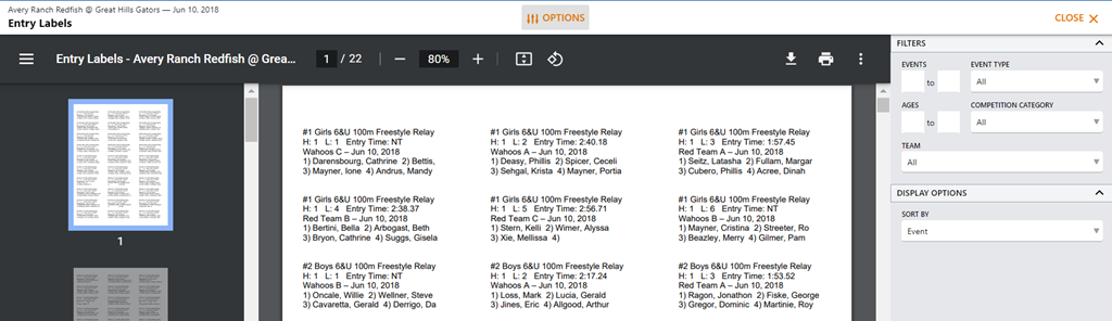 Meet Maestro Settings – Pre-Meet Reports – SwimTopia Help Center
